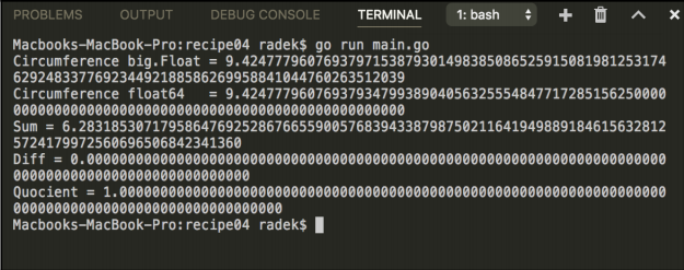 Математика с числами float на примерах программ Golang